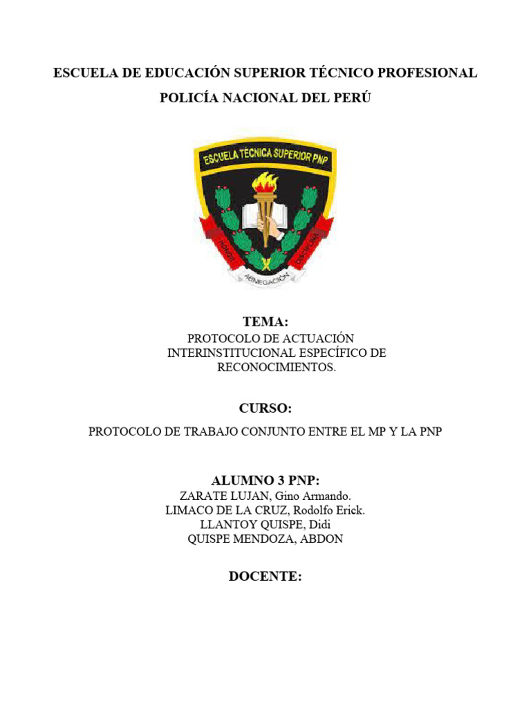 Protocolo de Trabajo Entre La PNP y MP | PDF