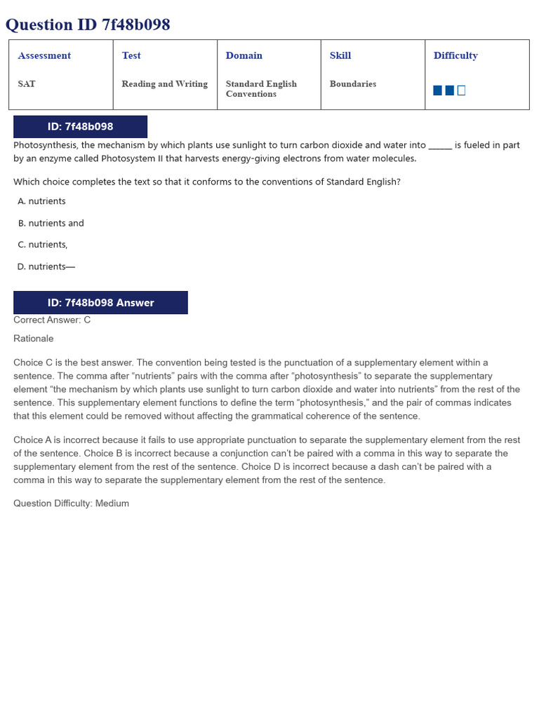 SAT Suite Question Bank - Results 3 | PDF | Elisa | Comma