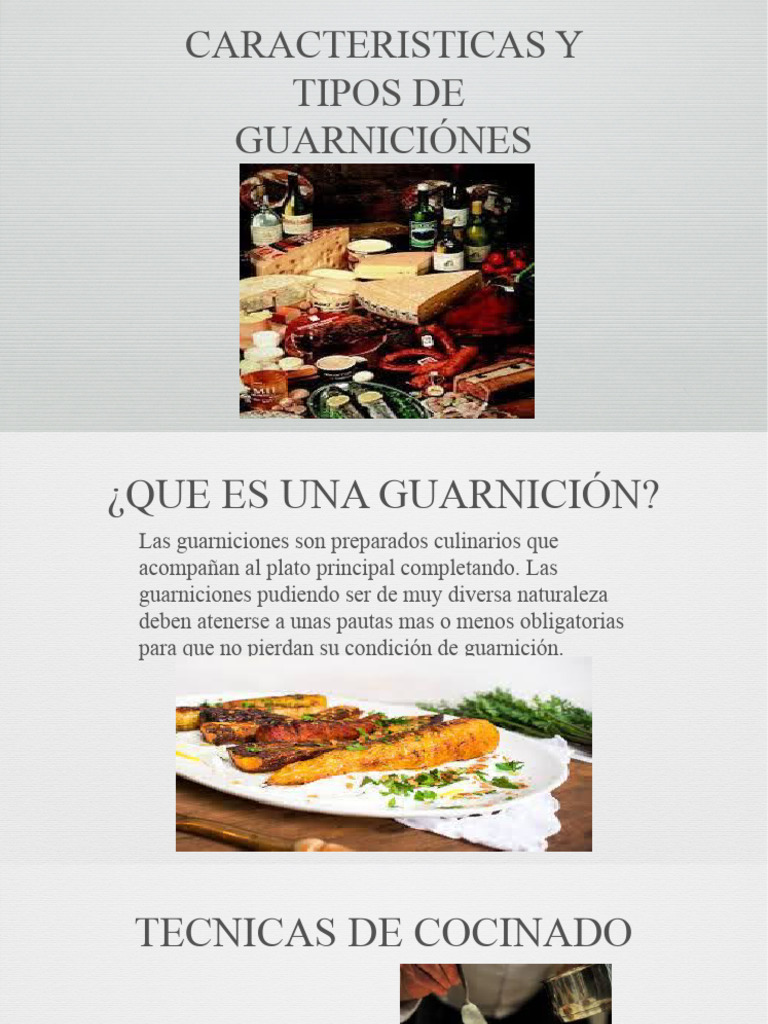 Tipos y características de guarniciones | PDF | Alimentos | Decapado