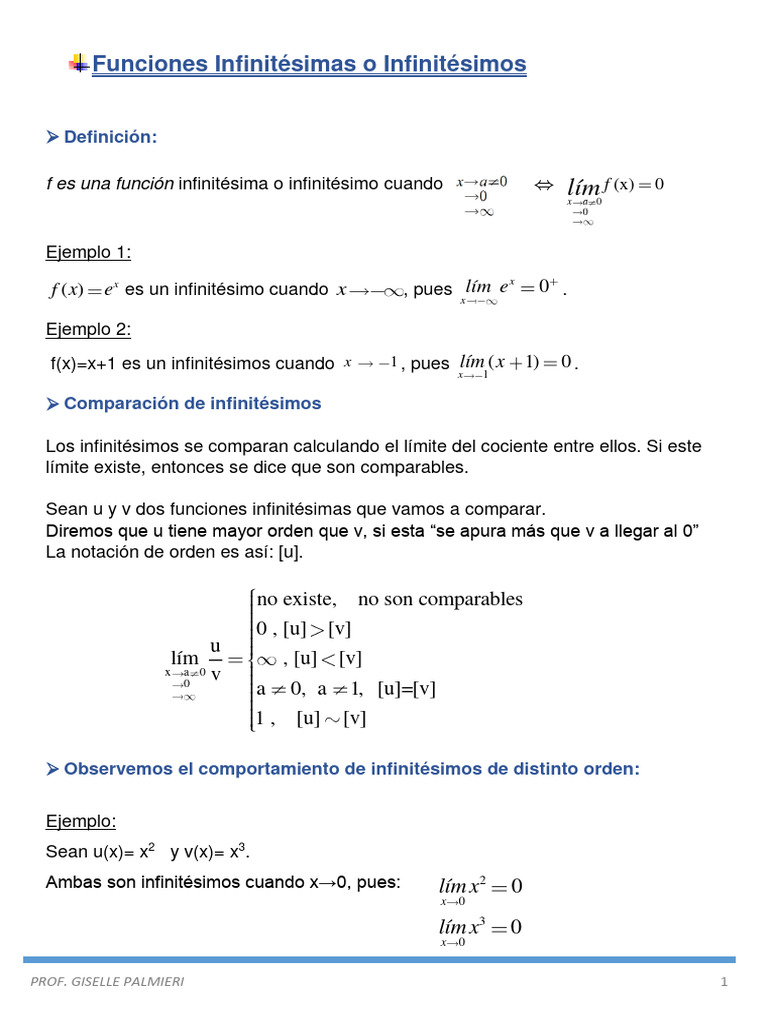 Material 1 - Infinitesimos - Infinitos | PDF | Teorema | infinito