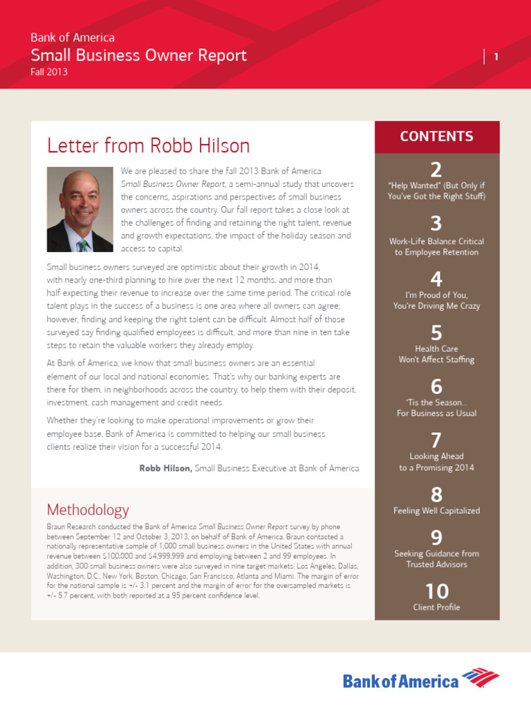 Bofa Small Business Owner Report | PDF | Employment | Employee Retention