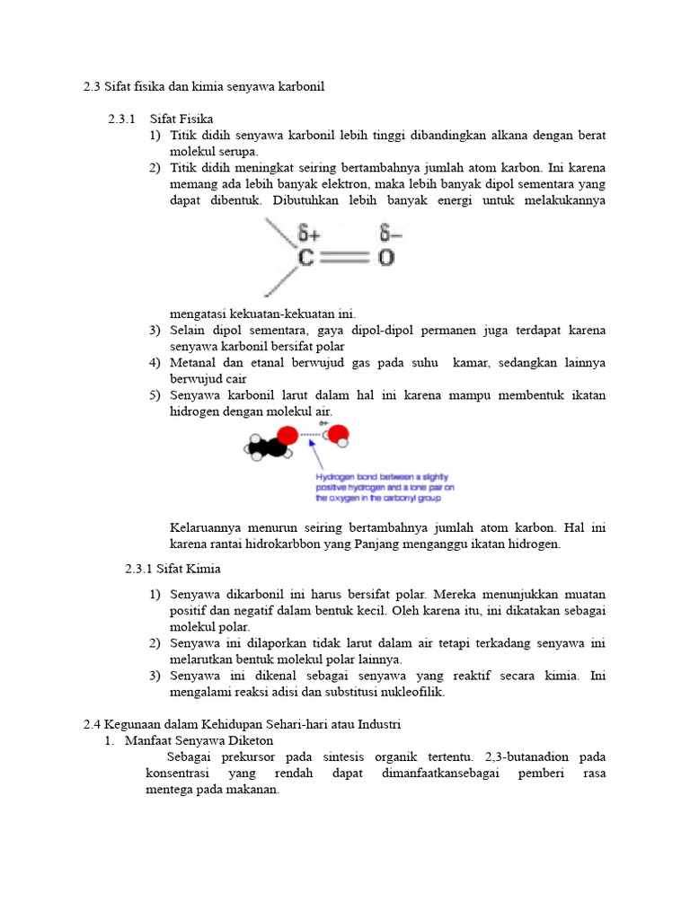 Sifat Fisika dan Kimia Senyawa Karbonil | PDF