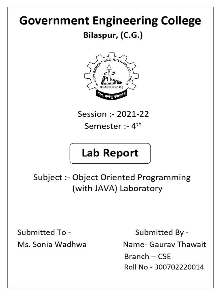 Java Lab Record Gt Download Free Pdf Java Programming Language Object Computer Science 7739