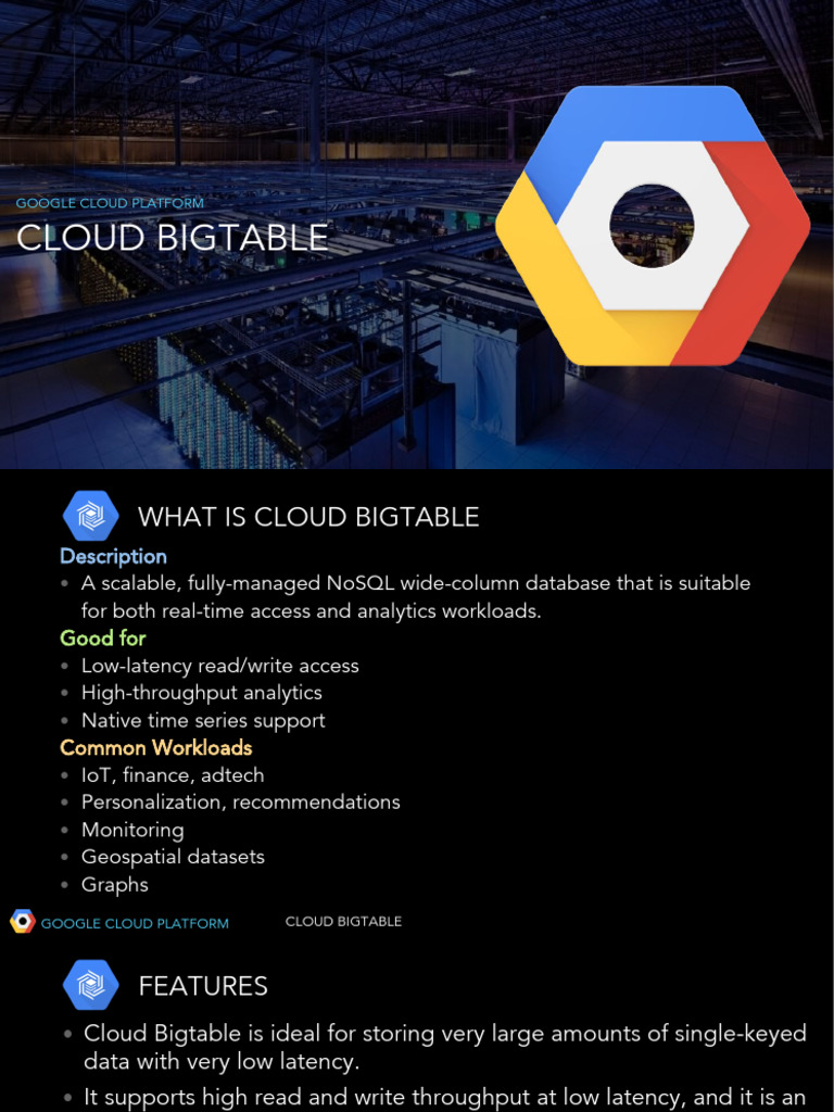 6.1 GCP - Cloud - Bigtable PDF | PDF | Cloud Computing | No Sql