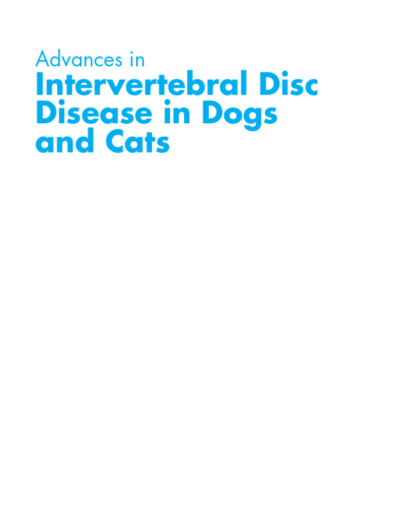 Advances Intervertebral Disc Dis in Dog and Cat | PDF
