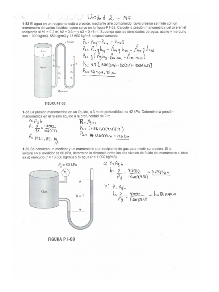 Problemas Extra Unidad 2 Resueltos | PDF