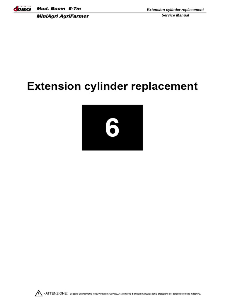Extension Cylinder Replacement Guide | PDF | Hydraulics | Engines