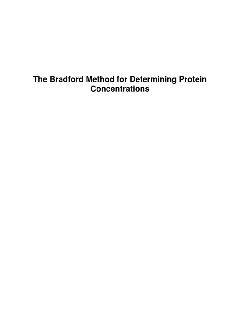 The Bradford Method For Determining Protein Concentrations | PDF ...