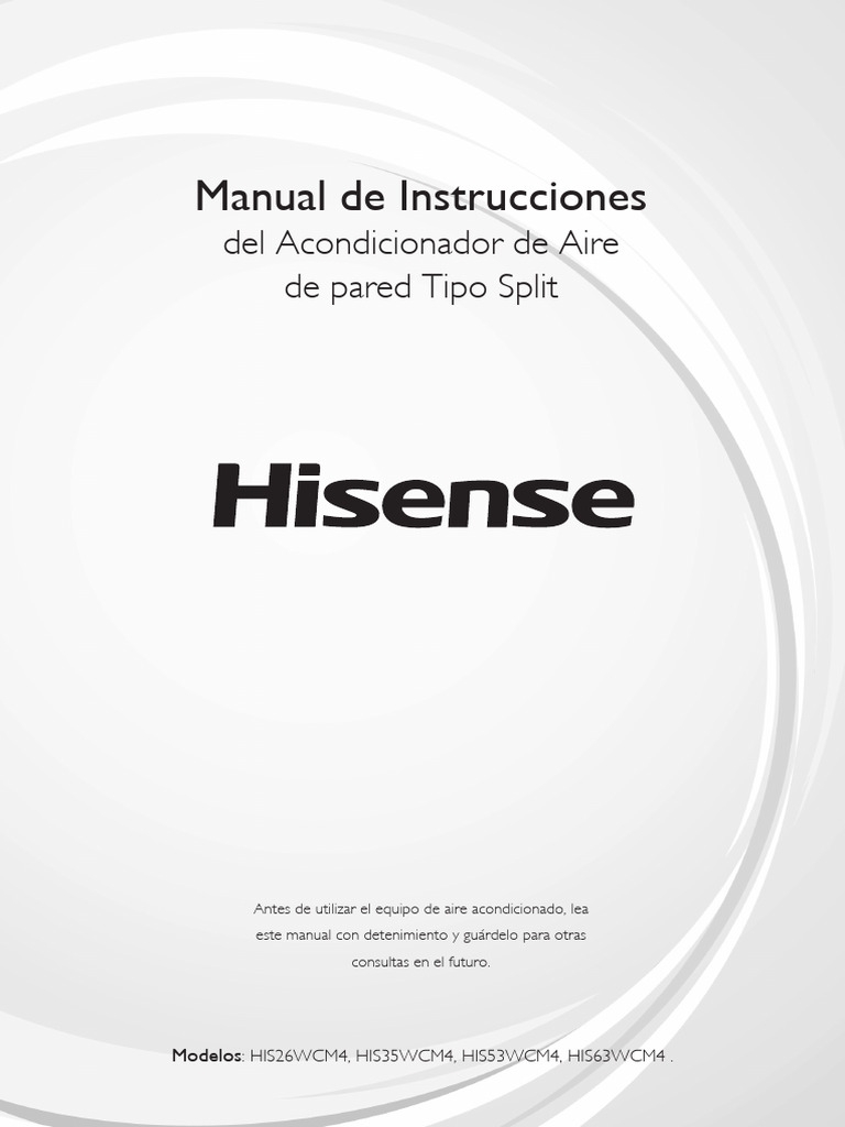 Manual Aire Acondicionado Hisense | PDF | Control remoto | Aire ...