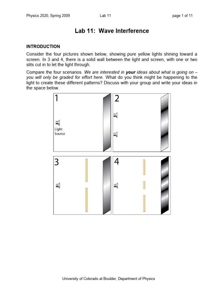 Phys2020 Fa09 Lab11 Interference Final | PDF | Wavelength | Science