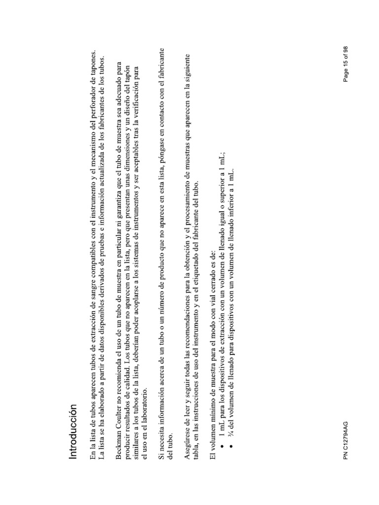 DXH 560 Hematology Tube List | PDF