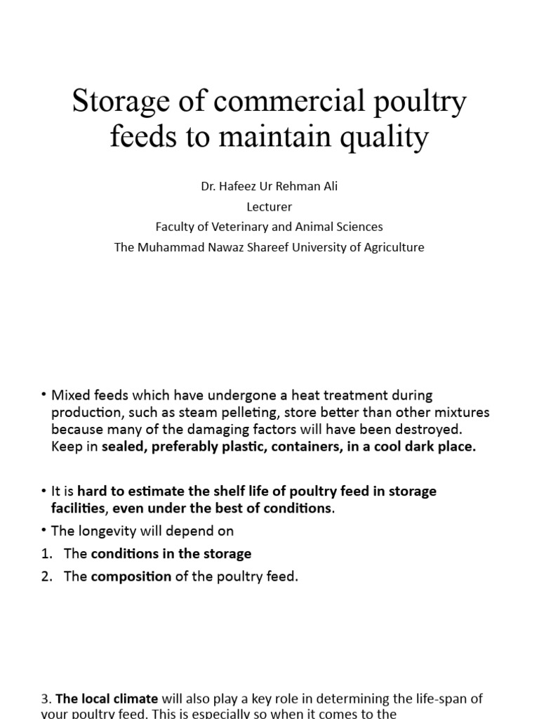 Poultry Feed Storage Best Practices | PDF | Humidity | Poultry