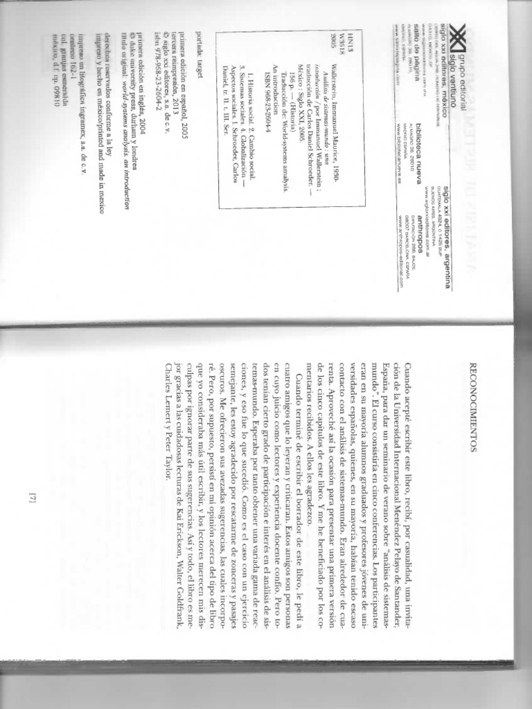 Wallerstein - Sistema Mundo | PDF