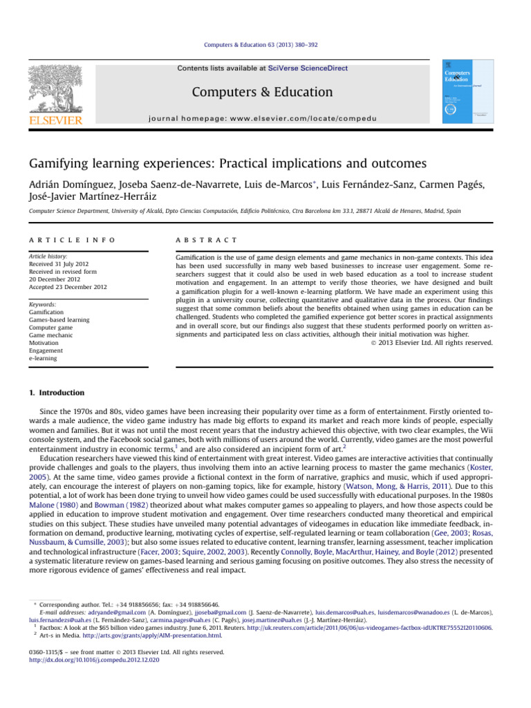 Gamifying Learning Experiences Practical Implications | PDF ... Gamifying Learning Experiences Practical Implications | PDF ...