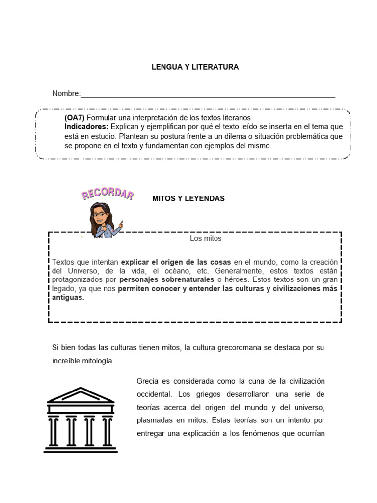 MITOS Y LEYENDAS 7mo | PDF