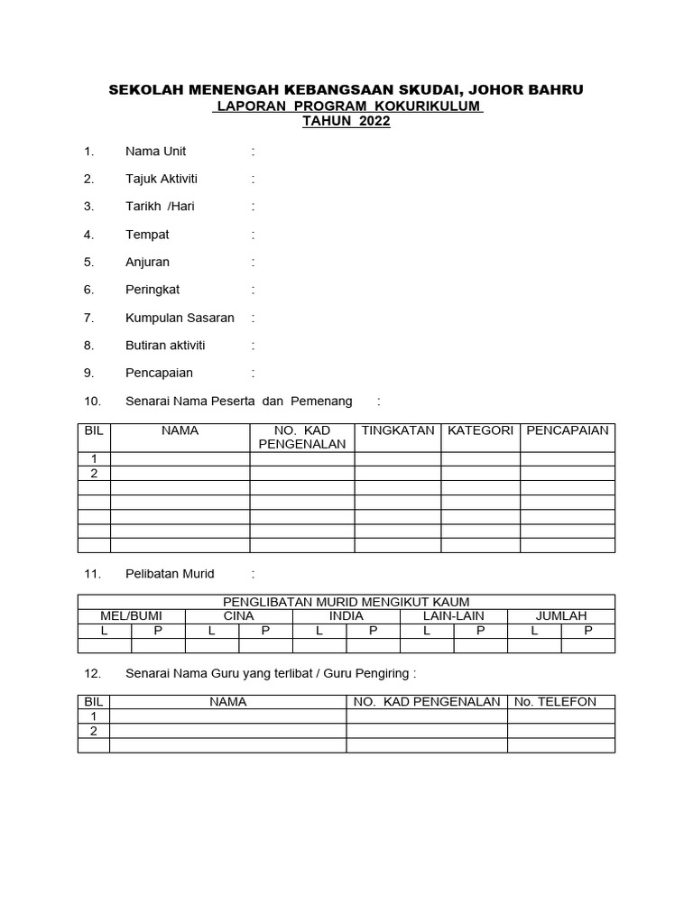 Template Laporan Projek | PDF