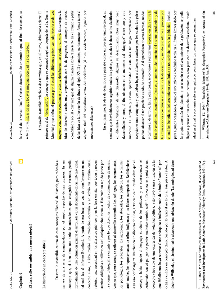 Reboratti, Desarrollo Sostenible Cap9 | PDF