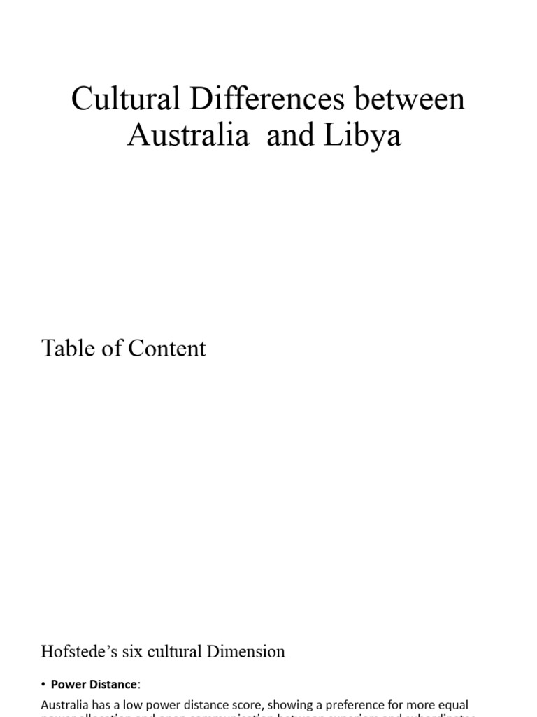 Cultural Differences Between Australia and Libya | PDF | Social ...