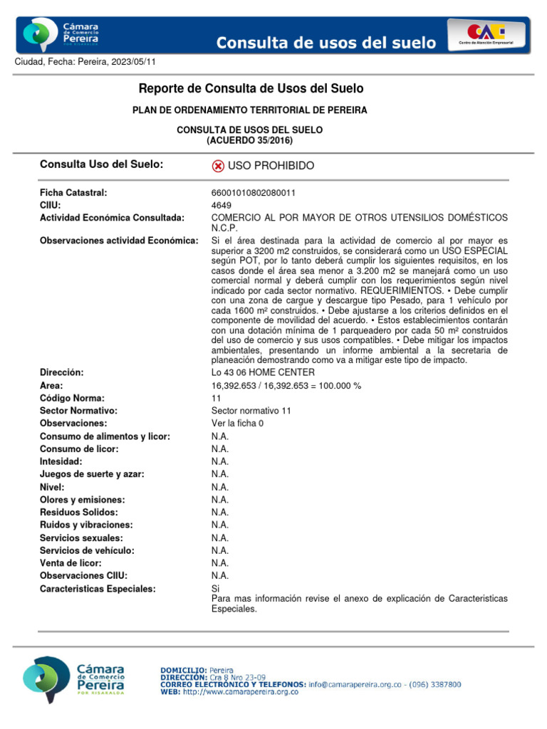 Consulta Usos de Suelo | PDF