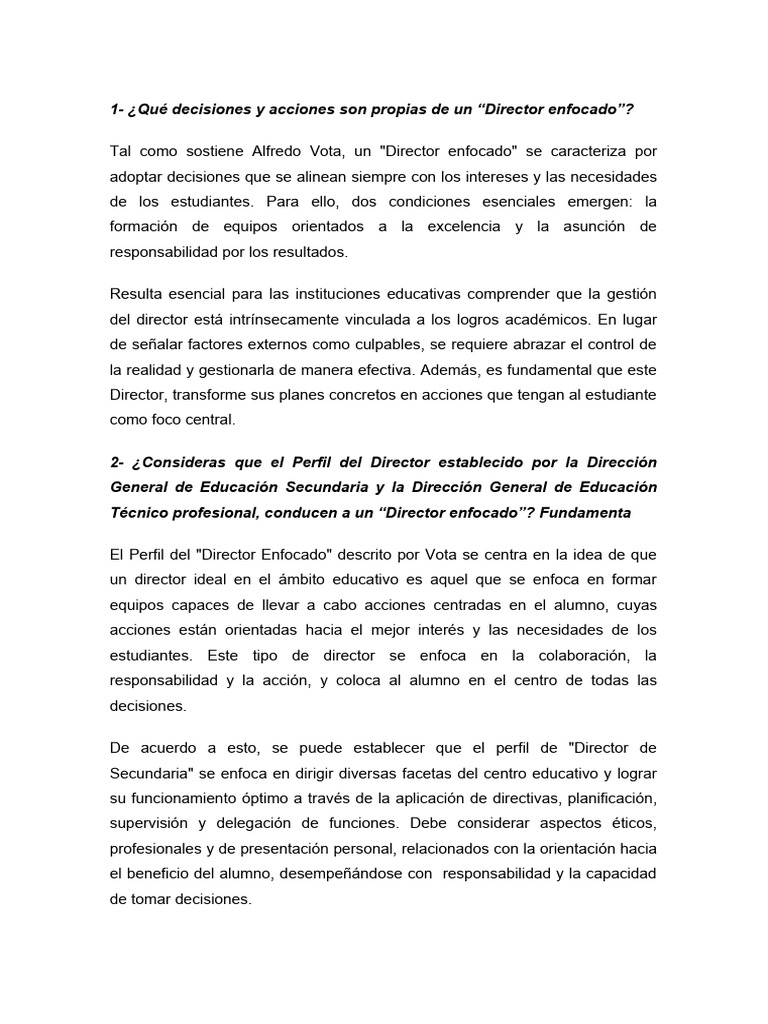 Perfil Del Director | PDF