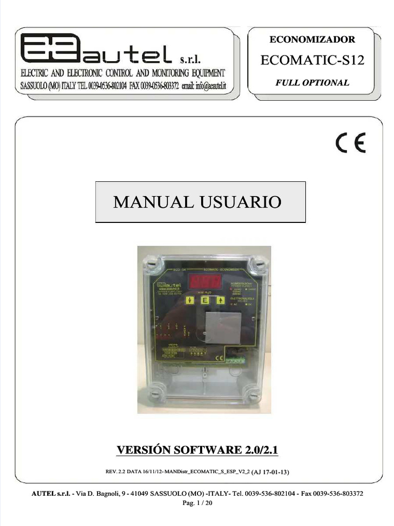 Ecomatic s12 PDF | PDF | Relé | Cantidades fisicas