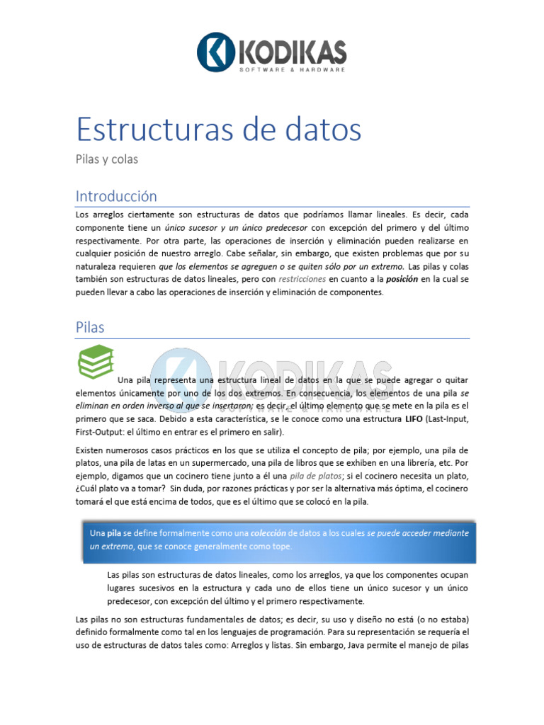 8.1 Pilas-Y-Colas PDF | PDF | Cola (tipo de datos abstractos ...