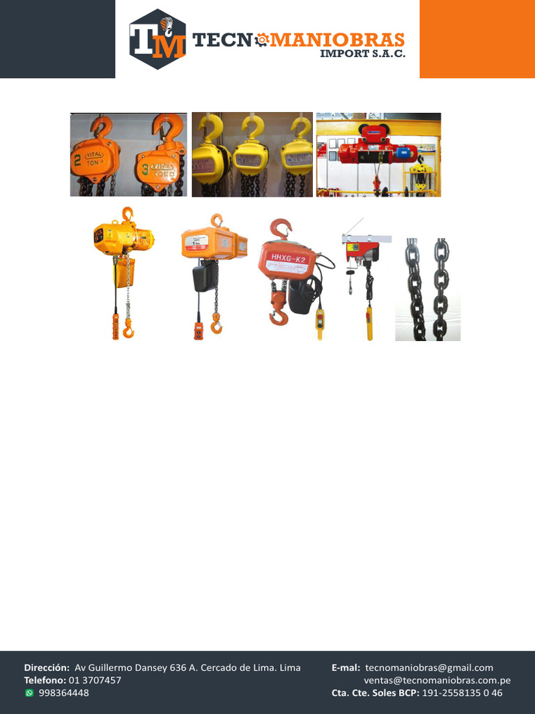 Tecles Eléctricos en TM Tecn Maniobras | PDF