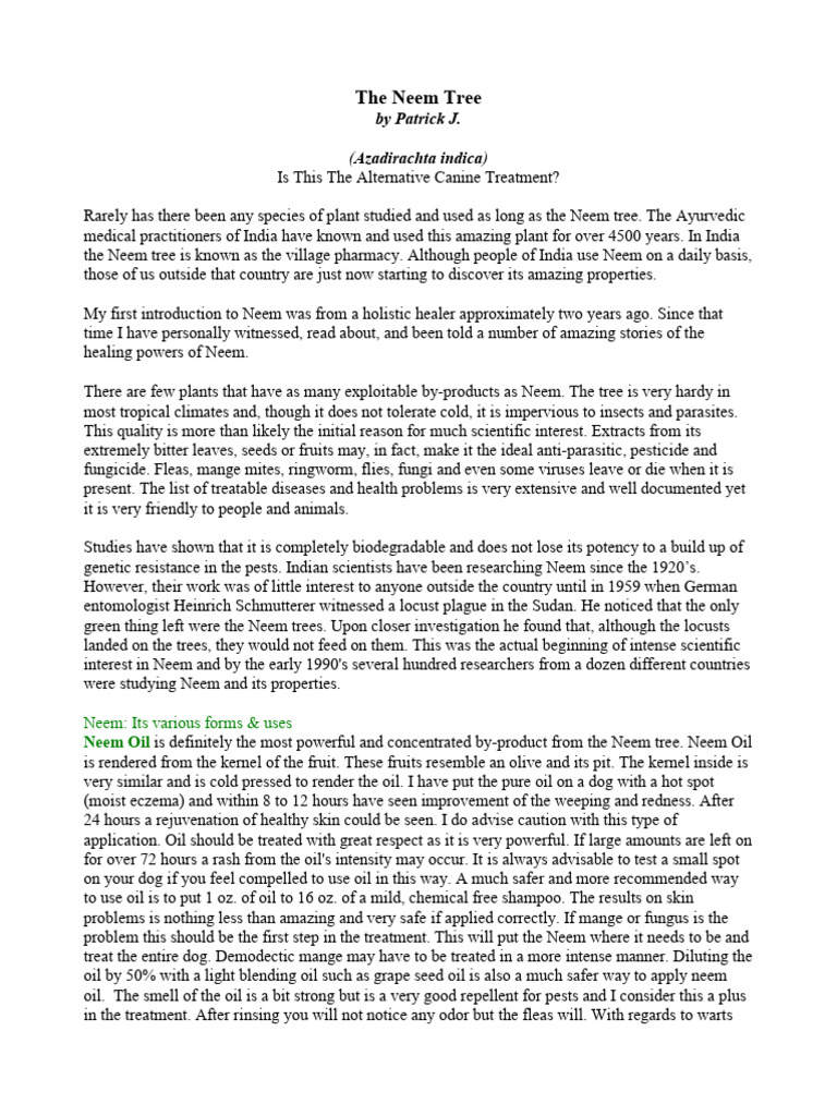 The Neem Tree | PDF