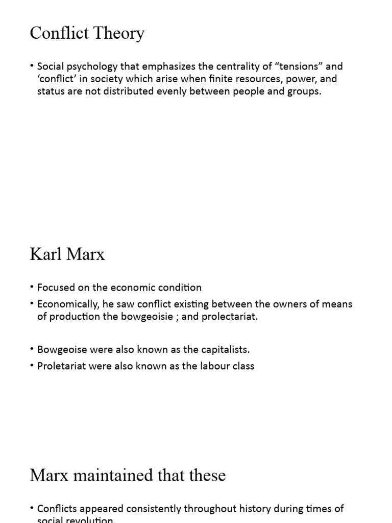 Marxist Conflict Theory | PDF | Bourgeoisie | Karl Marx