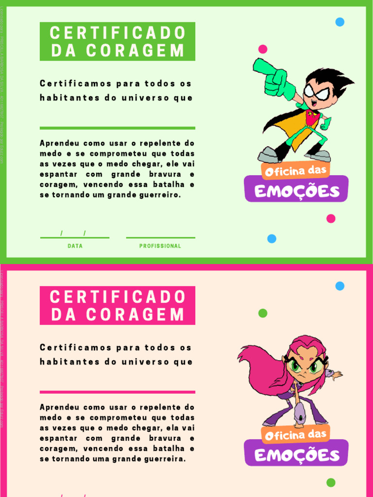 Certificado Da Coragem | PDF