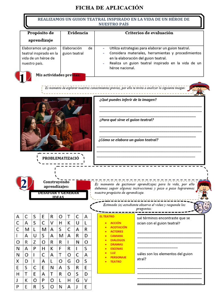 3° Ficha de Aplicación-Sesión3-Sem.3-Exp.4-Arte y Cultura | PDF | América del Sur