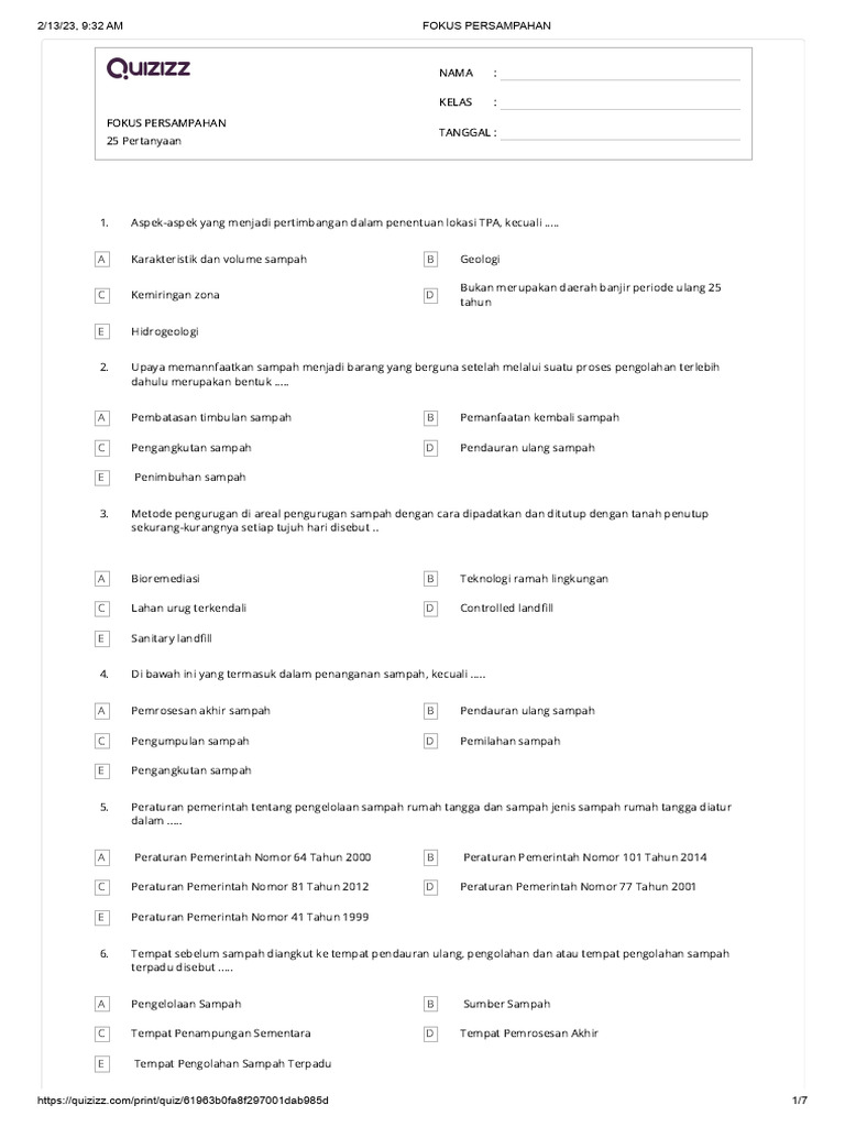 Fokus Persampahan PPPK | PDF