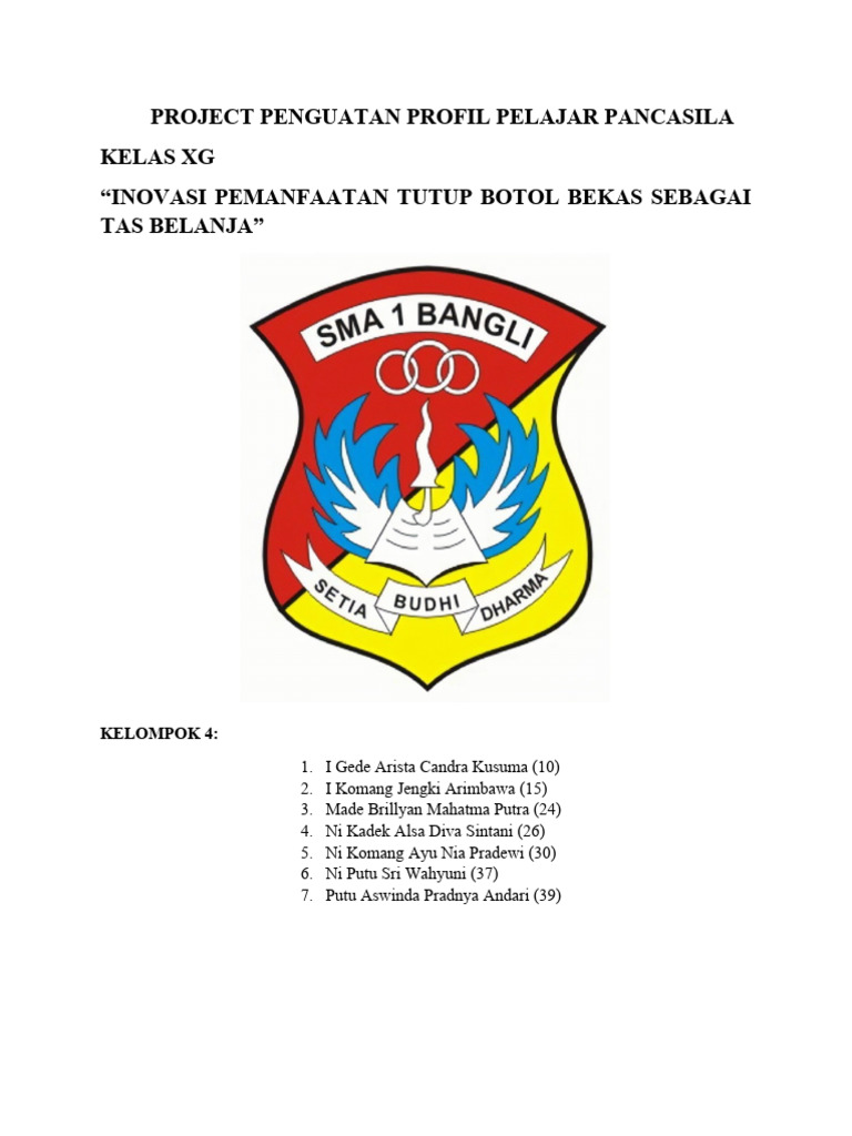 PROJECT PENGUATAN PROFIL PELAJAR PANCASILA Kelompok 4 | PDF