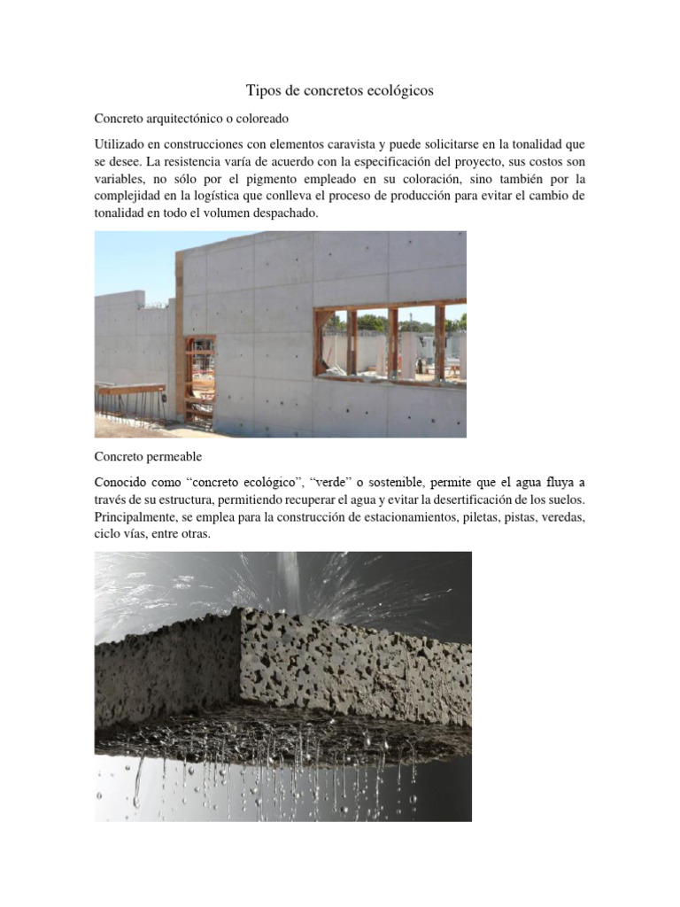 Tipos de Concretos Ecológicos | PDF