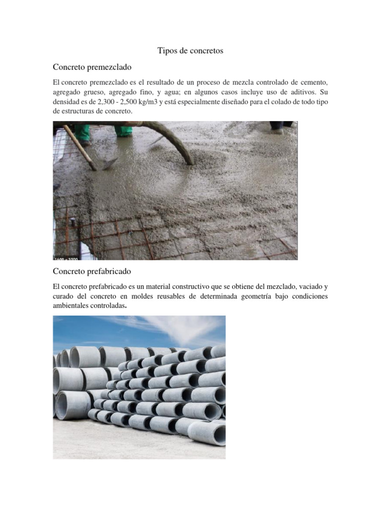 Tipos de Concretos | PDF