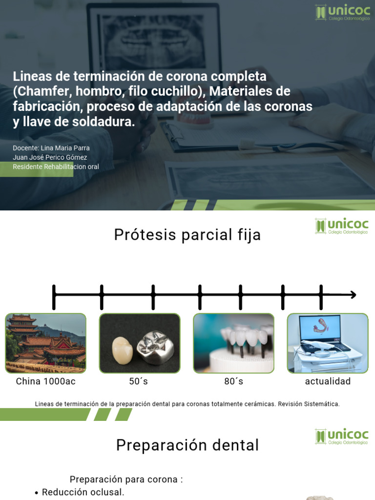 Tipos de Líneas de Terminación Dental | PDF | Dentadura postiza | Ramas ...