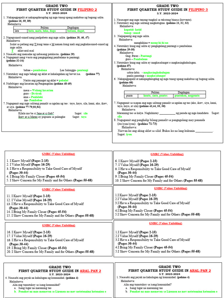 Study-guide-4thQ-exam2022-2023 | PDF