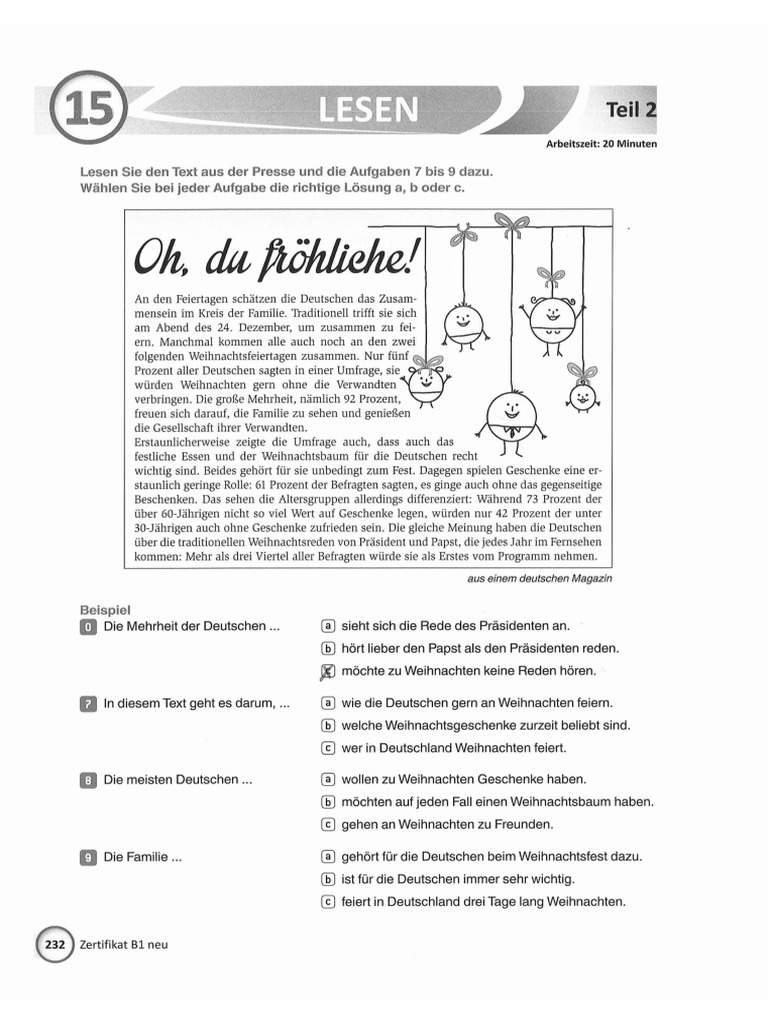 Lesen Teil 2 Übung15 Zertifikat B1 Neu | PDF