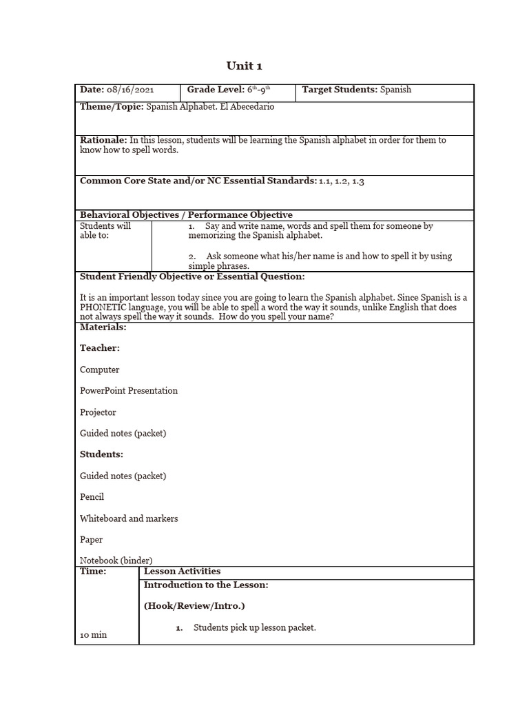Preliminary Unit | PDF | Communication | Learning