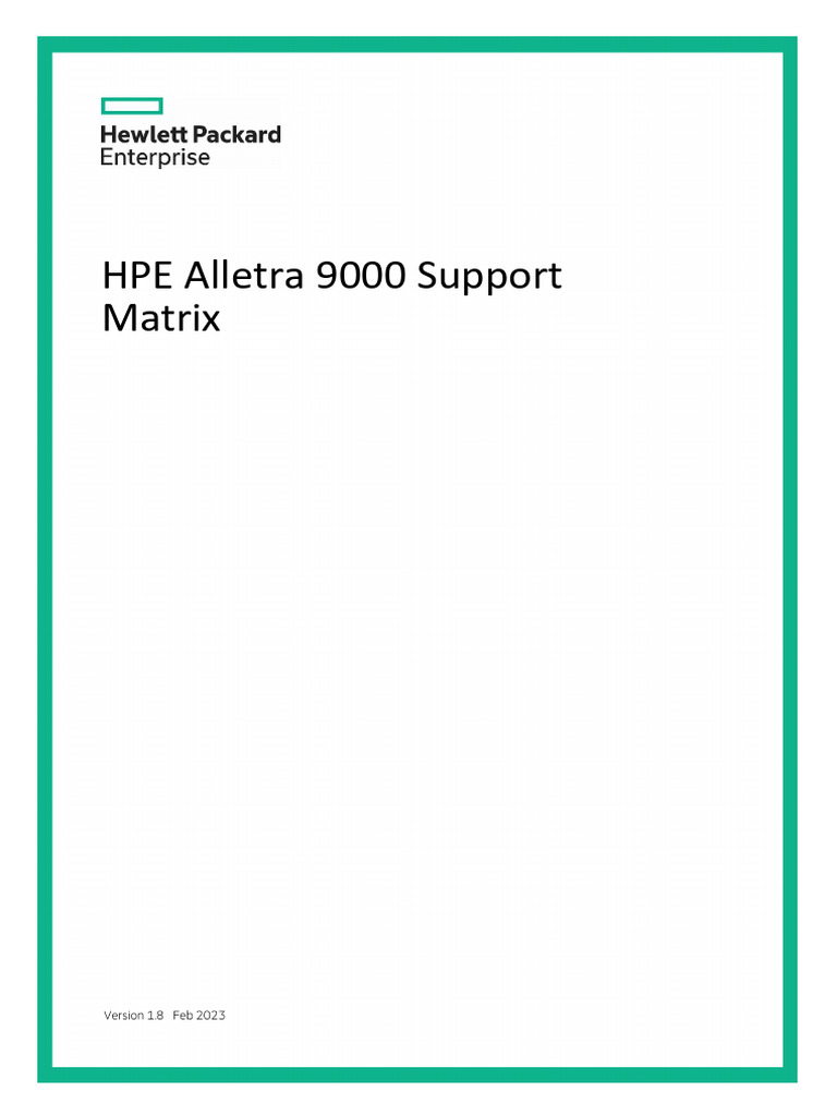 Alletra9k Support Matrix | PDF