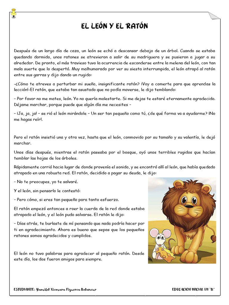 El León y El Ratón | PDF | Hogar, jardinería y bricolaje | Libros para ...