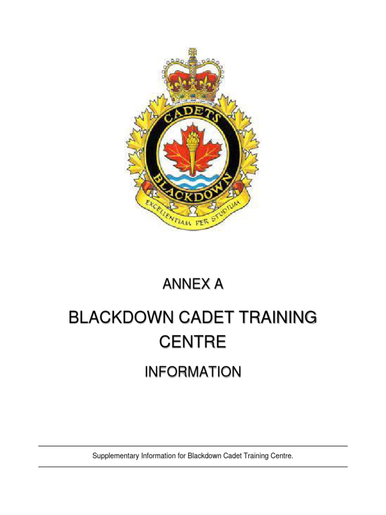 2 - Cadet Training Centre (CTC) Joining Instructions - Annex A ...