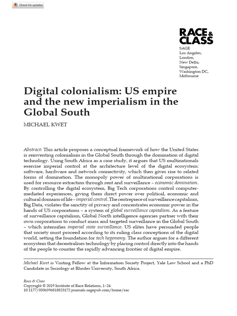 Kwet (2019) Digital Colonialism | PDF