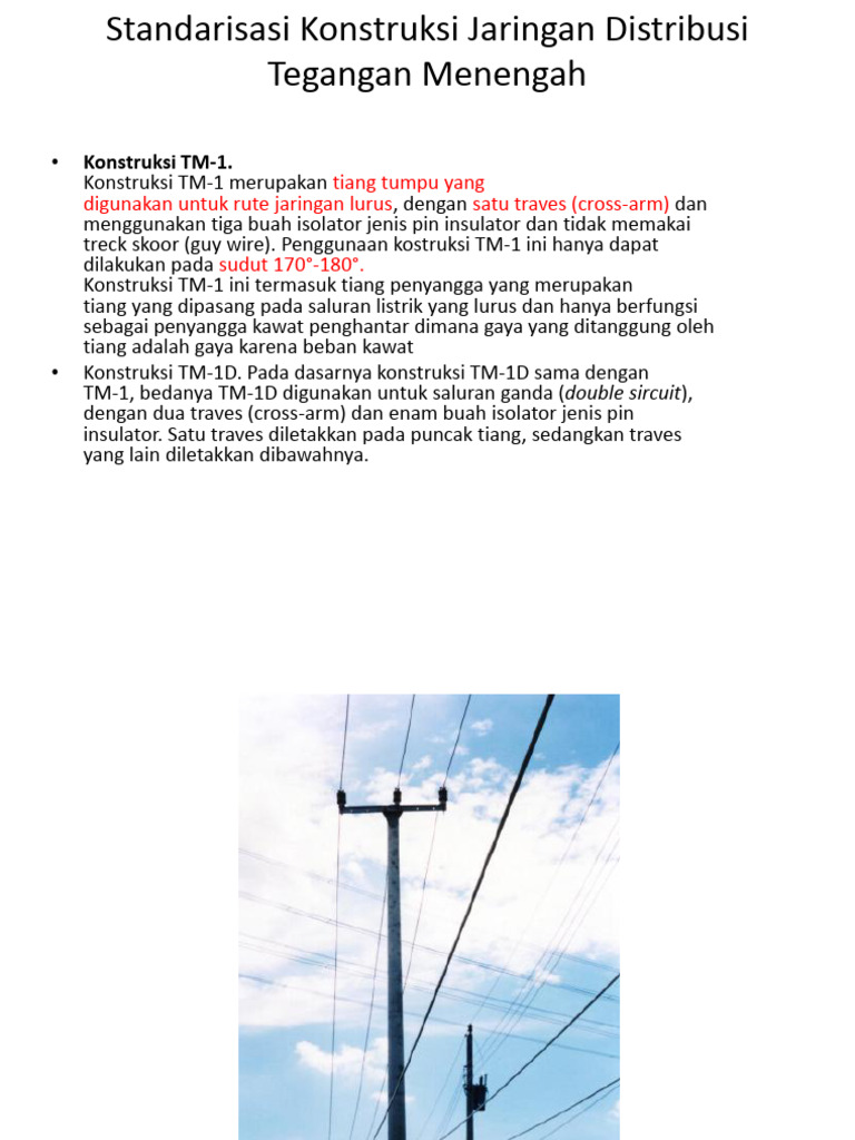 Konstruksi Jaringan Distribusi Tegangan Menengah | PDF