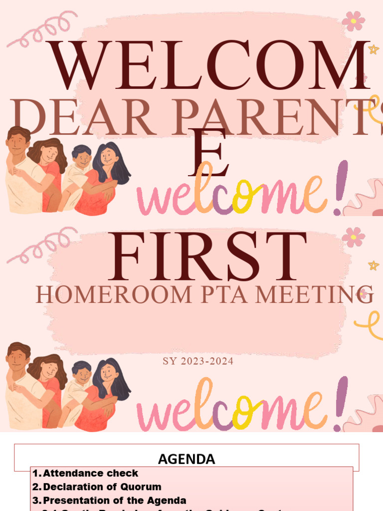 First Homeroom Pta Meeting Sy 23 24 | PDF | Career & Growth | Lifestyle