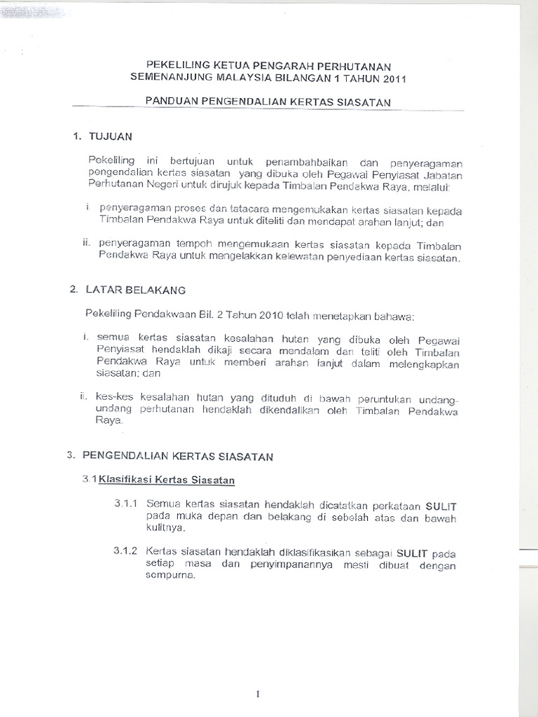 Panduan Pengendalian Kertas Siasatan | PDF