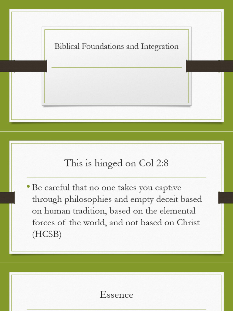 Biblical Integration | PDF | Bible | God