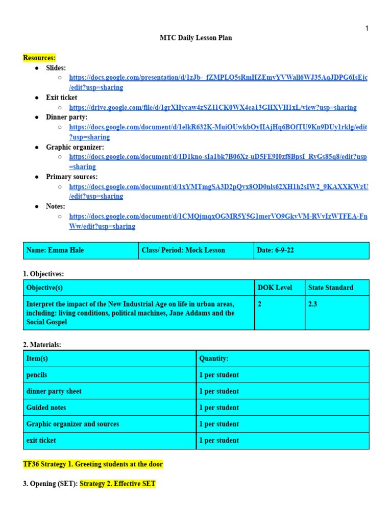 Jane Addams and Political Machines Lesson Plan | PDF