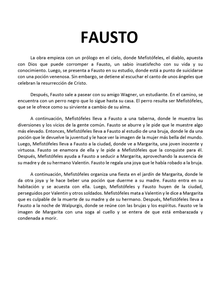 FAUSTO Libreto Teatral | PDF