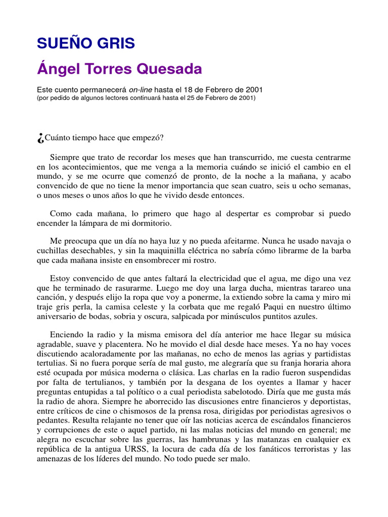 Sueño Gris - Angel Torres Quesada | PDF